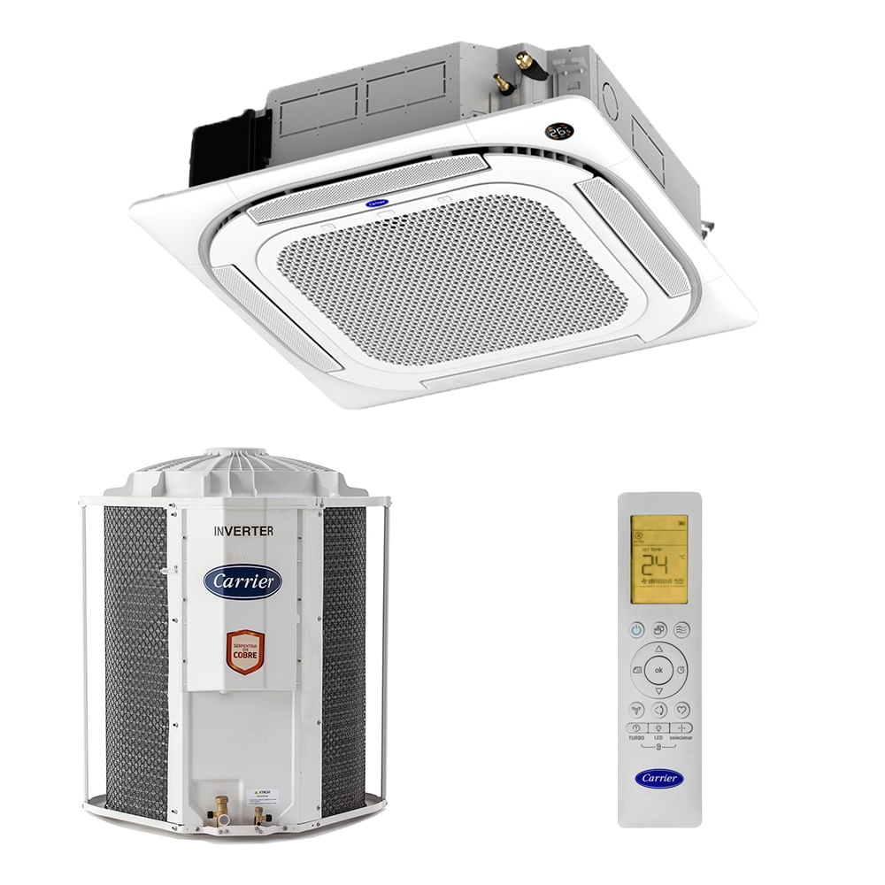 Ar condicionado Split Cassete Carrier Inverter 4 Vias Connect 36.000 ... Ar condicionado Split Cassete Carrier Inverter 4 Vias Connect 36.000 ...